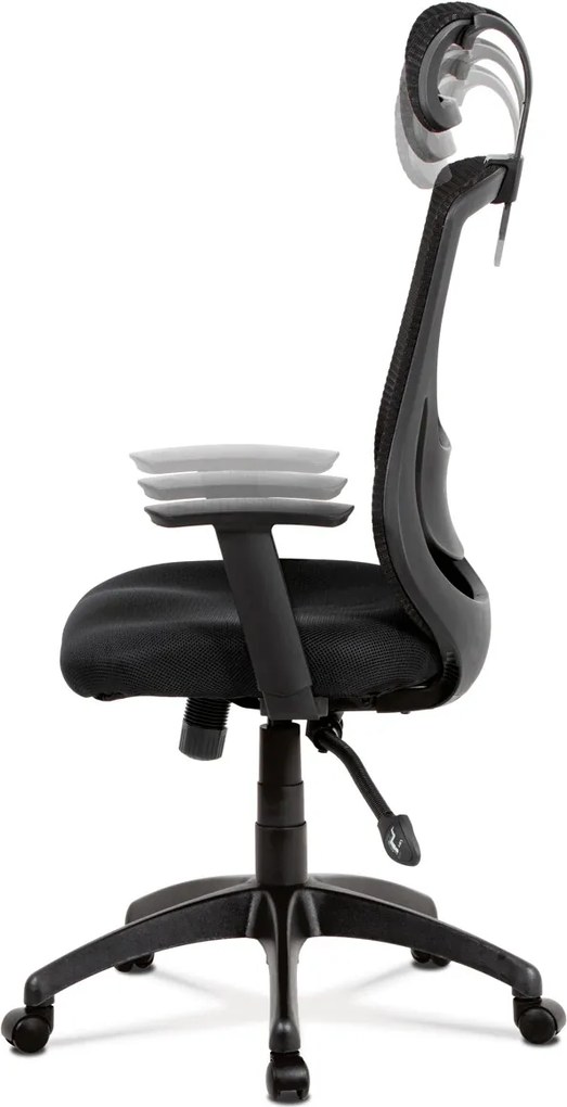 Ergonomická kancelářská židle MODUS - černá síťovina / látka