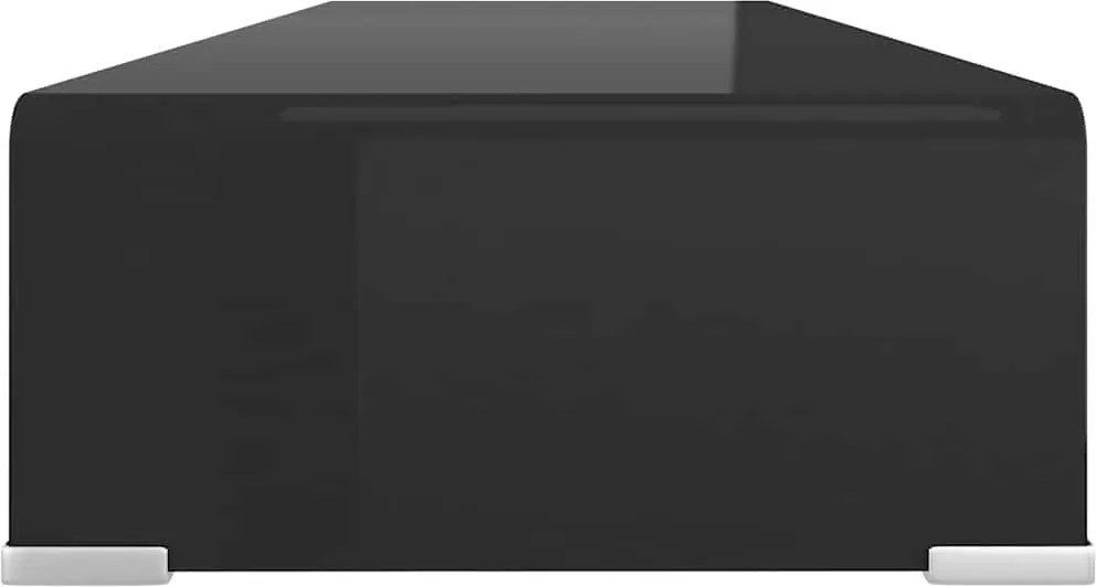 TV stolek / podstavec na monitor sklo černý 90x30x13 cm 244138