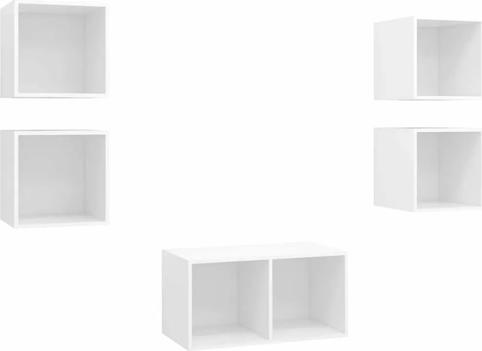 5dílný set TV skříněk bílý dřevotříska 3079601