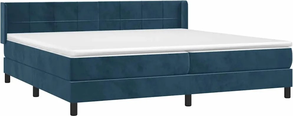 Box spring postel s matrací tmavě modrá 200x200 cm samet 3130983