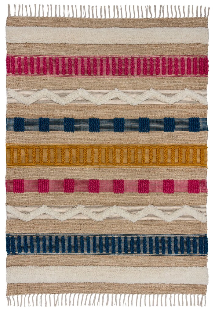 Flair Rugs, Kusový koberec Jubilant Medina Jute Natural/Multi, 120x170, vícebarevná, ložnice