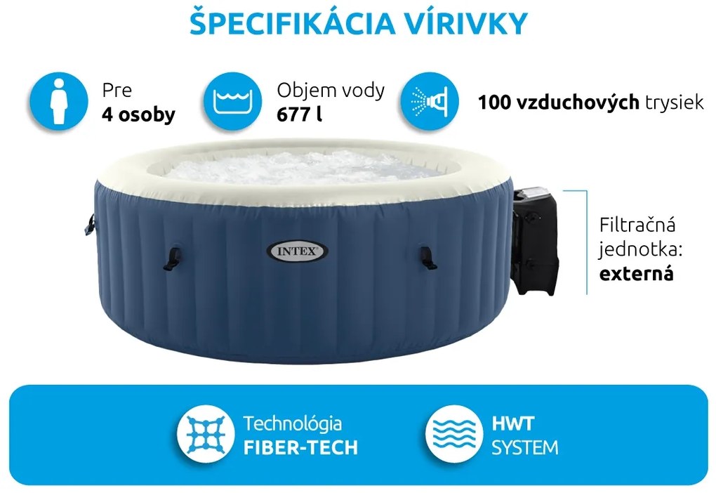 Intex | Vířivý bazén Pure Spa - Bubble HWS, modrý | 11400275