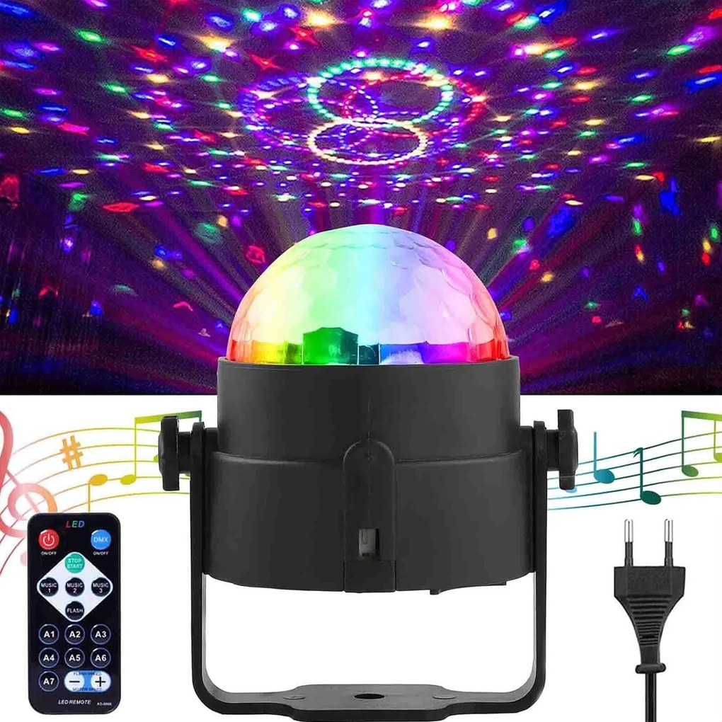 Disco Párty Led Světla Zvuková Aktivace Dj Pódiové Efekty Rgb Zdrojový Efekt