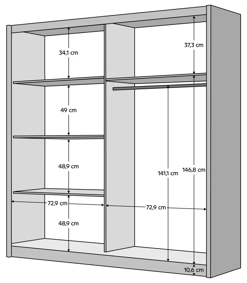 Kondela Skříň, 2D-150, černá/dub artisan, BAJADERO TYP 1