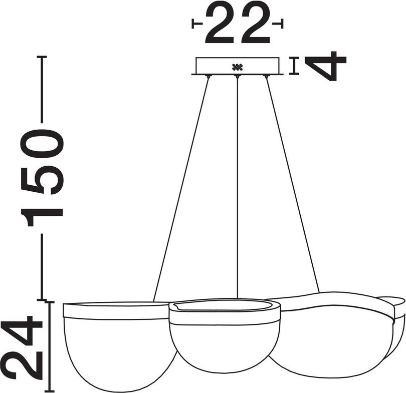 Matně černé ocelové LED stmívatelné závěsné svítidlo se skleněným stínidlem ø 83 cm Clair – Nova Luce