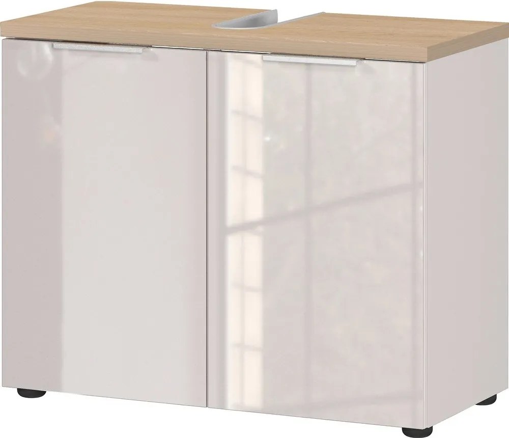 Krémová lesklá skříňka pod umyvadlo 70x58 cm Tavira – Germania
