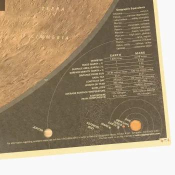 Plakát Vesmírný průzkum, Mars Map 72.5 x 48 cm