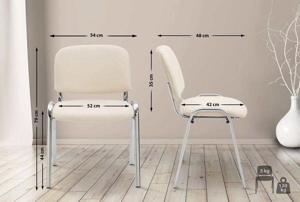 Konferenční židle Ken C umělá kůže – krémová