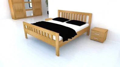 Dřevěná postel z masivu Postelia MIA PLUS Dub 160x200 - dubové dvoulůžko o šíři masivu 3,7 cm
