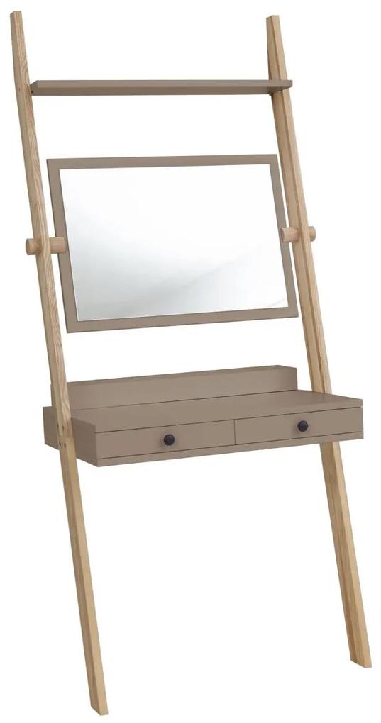 Ragaba Toaletní stolek se zrcadlem Hilding, 49x79x183 cm, bobrově hnědá/přírodní