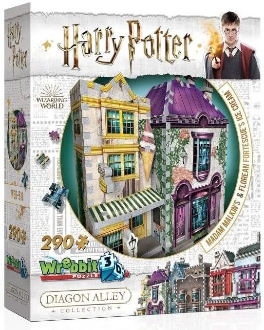 3d puzzle wrebbit 3d puzzle harry potter: madam malkinová a zmrzlinářství florea 290 dílků