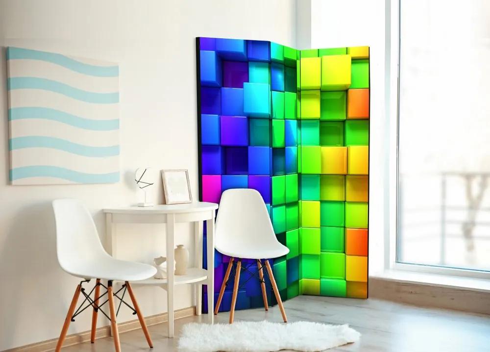 Paraván Colourful Cubes Dekorhome 225x172 cm (5-dílný)
