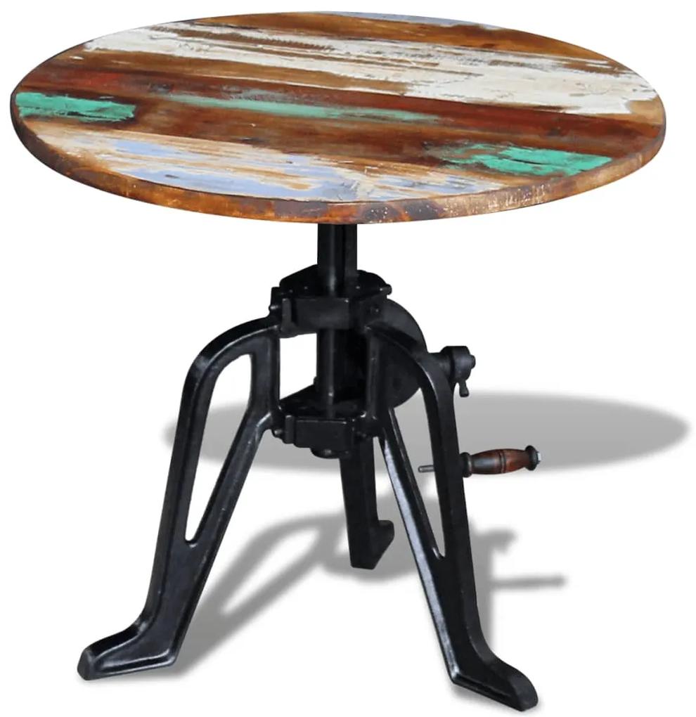 243296 vidaXL Odkládací stolek masivní recyklované dřevo litina 60x(42–63) cm