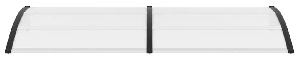 Vchodová stříška černá a průhledná 240 x 75 cm polykarbonát,  144816