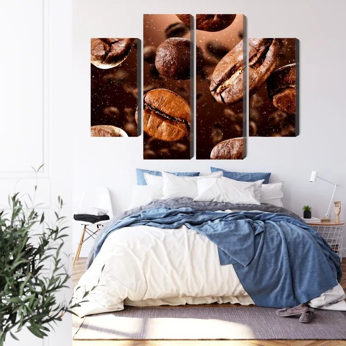 Vícedílný obraz Hnědá Kávová Zrna Nedostatek Nedostatek Plátno Canvas 160x120