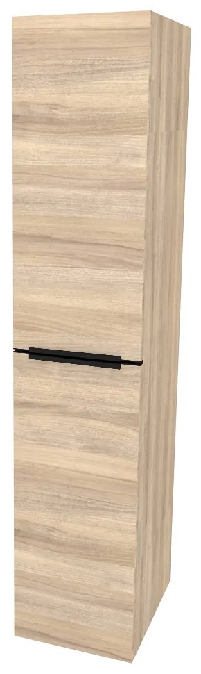 Mereo Mereo, Mailo, koupelnová skříňka vysoká 170 cm, černé madlo, Multidecor, CN594LPBBLE1