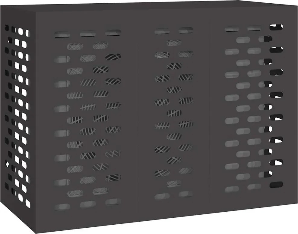 vidaXL Ochrana klimatizace Černá 110 x 50 x 80 cm Ocel