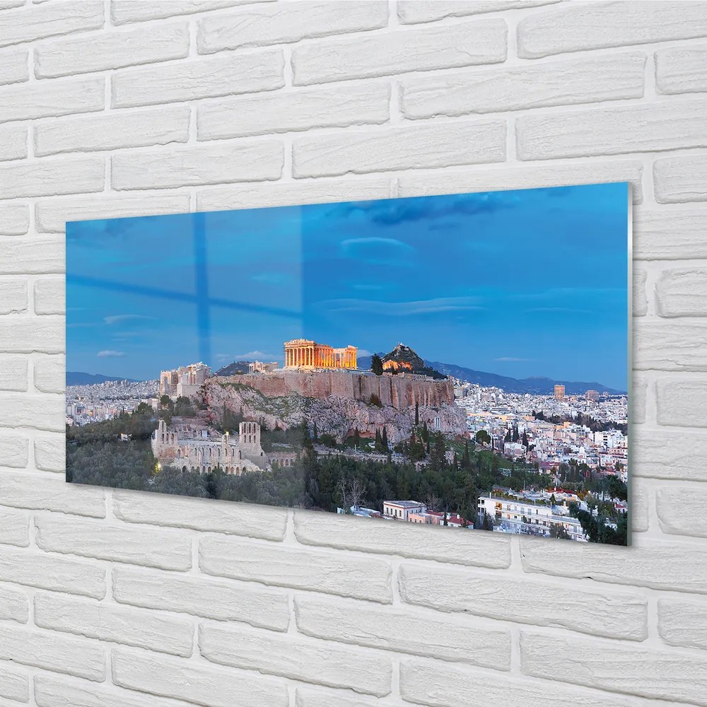 akrylový obraz Řecko Panorama v Aténách 125x50 cm