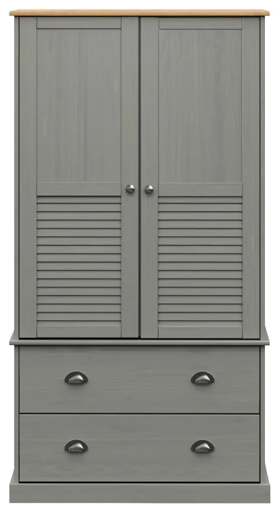 Šatní skříň VIGO šedá 90 x 55 x 176 cm masivní borové dřevo - Default Title