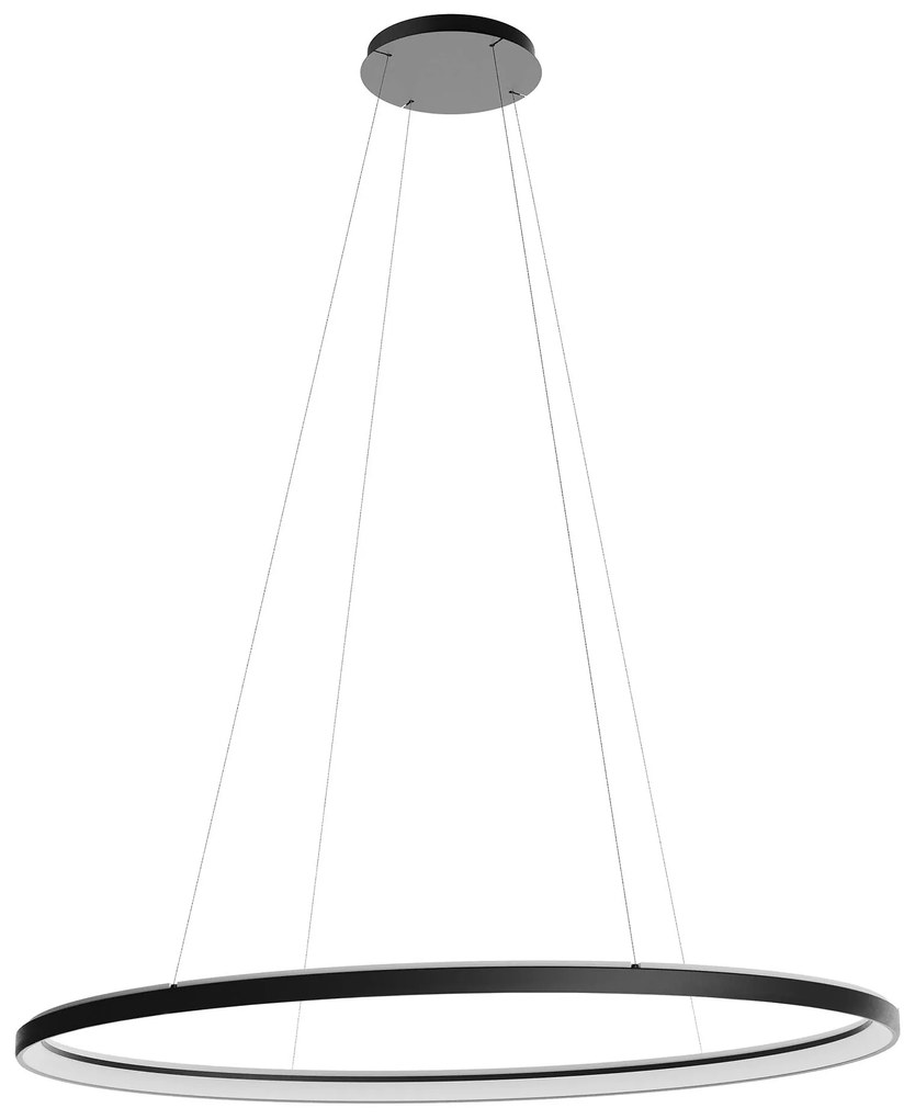 Redo group Redo Nobu, oválné černé závěsné svítidlo LED 120W 3000/4000K, 120x75cm, tříkrokové stmívání