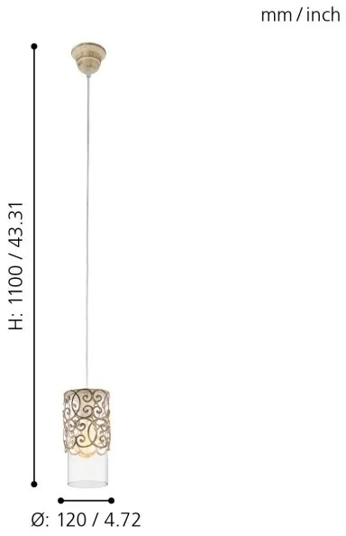 Eglo 49201 - Lustr CARDIGAN 1xE27/60W/230V