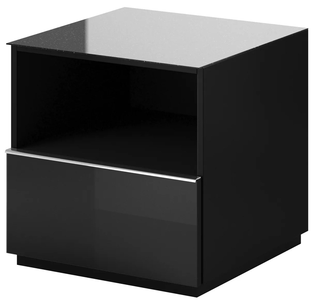 Televizní stolek HELIO 37 Helvetia 50/50/48 Barevné provedení: černá/černé sklo