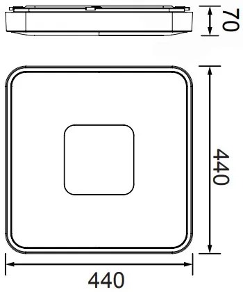 Mantra Coin Square, stropní svítidlo s dřevěnou povrchovou úpravou a dálkovým ovladačem LED 80W 2700K-5000K, 44x44cm