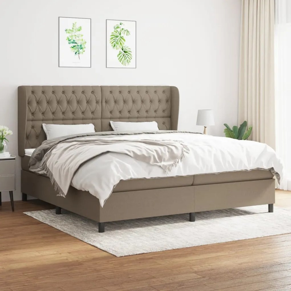 Box spring postel s matrací taupe 200x200 cm textil 3128233