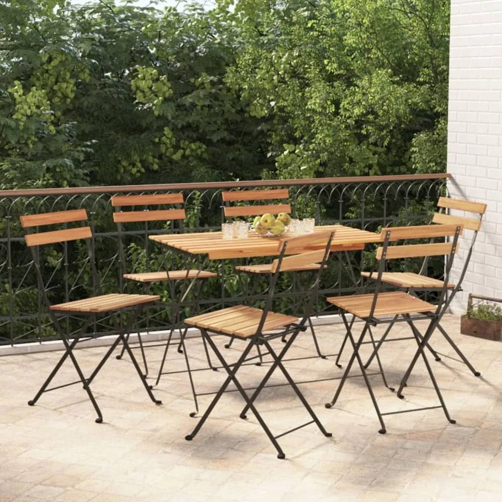 Skládací židle 6 ks, masivní teak a ocel 3152110