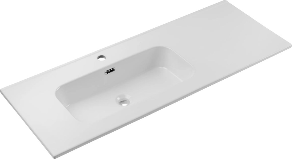 Comad Nábytkové keramické umyvadlo s odkládací plochou GO 2 120CM L DP, 121x46 cm, bílá lesklá