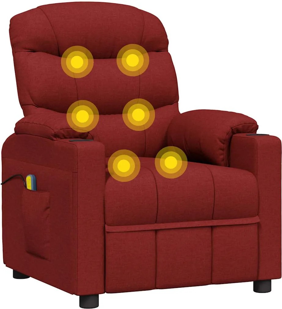 Elektrické masážní křeslo vínové textil 3143506