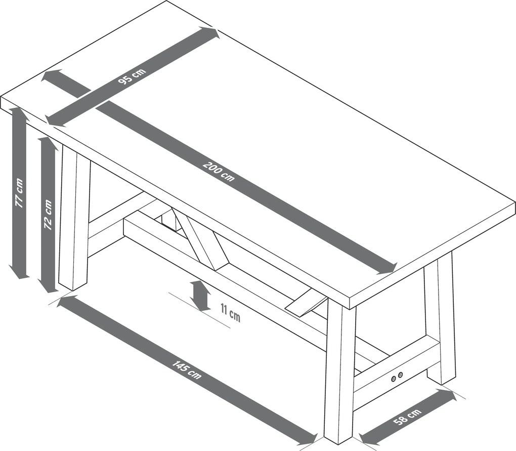 Tchibo - Jídelní stůl s polycementovou deskou - barva: šedá