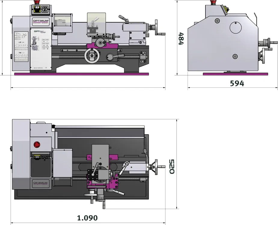 Stolní soustruh OPTIturn TU 2406 (230V)