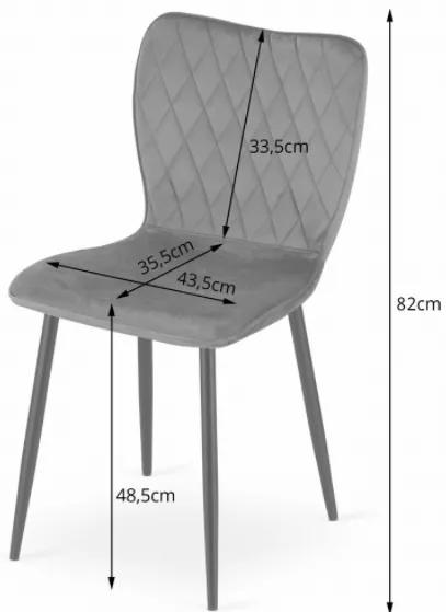 Sametová židle RIO šedá