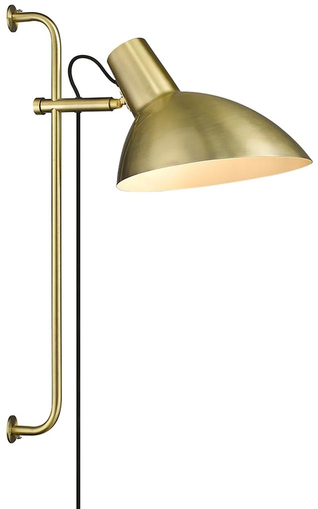 Halo Design 739141 nástěnná lampa Metropole, kov, mosaz, E27, 52cm