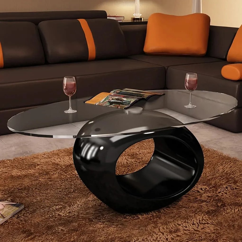 240319 vidaXL Konferenční stolek, černý okrouhlý