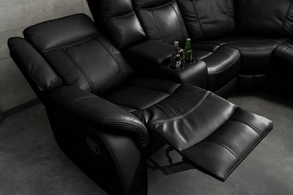 Designová rohová sedačka Movie 270 cm černá ekokůže