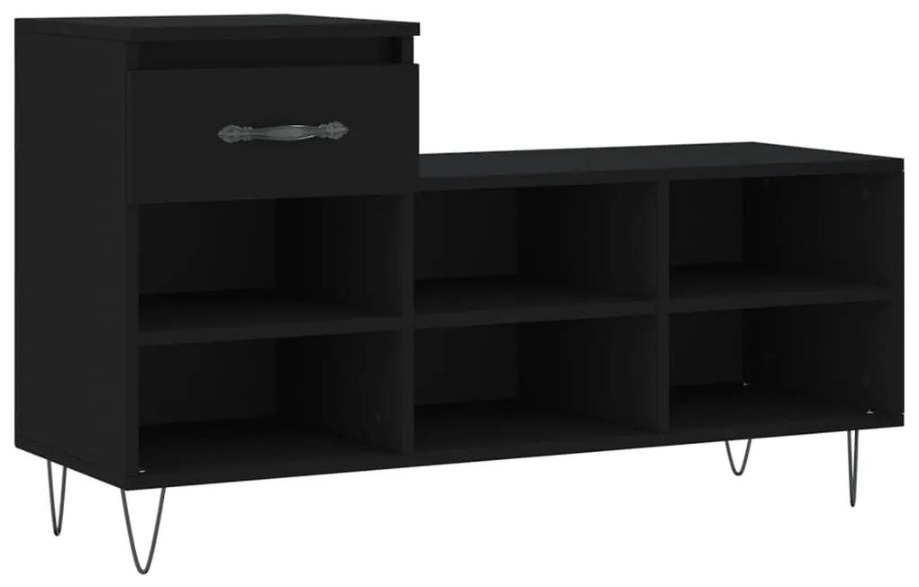 Botník černý 102x36x60 cm kompozitní dřevo