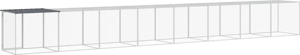 Klec pro kuřata se střechou antracitová 803 x 98 x 90 cm ocel 3189042