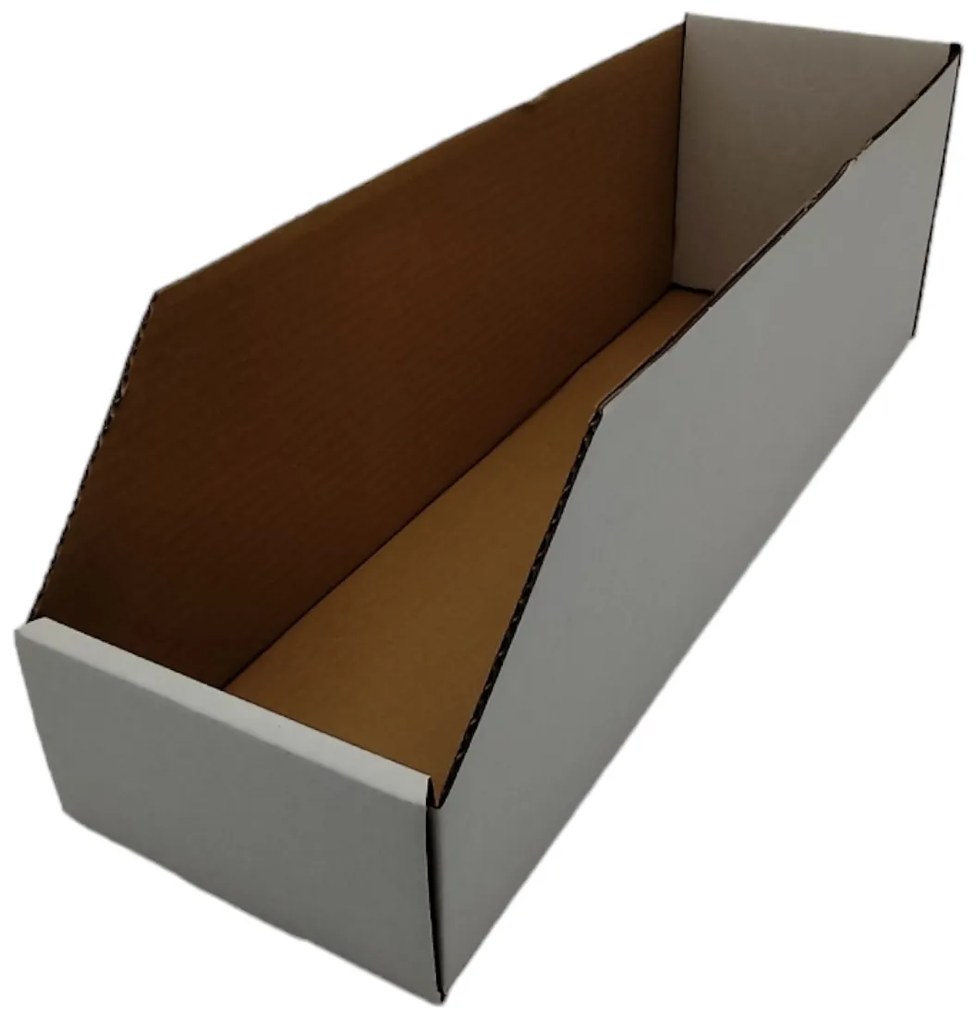 KARTON PAK Úložné boxy na oblečení, organizéry do skříně BÍLÝ KARTON 15 x 47 cm