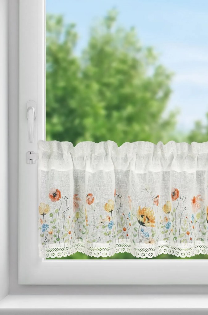 KRÁTKÁ ZÁCLONA NA PÁSCE NATI 150X30 CM KVĚTY