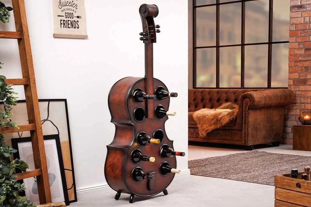 Designový regál na víno Fayola 133 cm jedle
