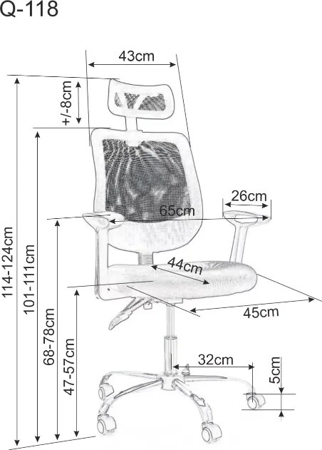 Černé kancelářské křeslo FLEXISEAT Q-118