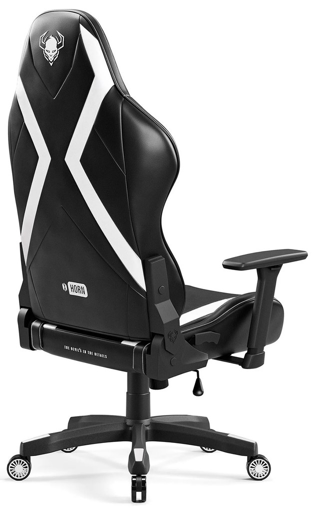 Herní židle z ekokůže King Size, černo-bílá: Diablo X-Horn 2.0