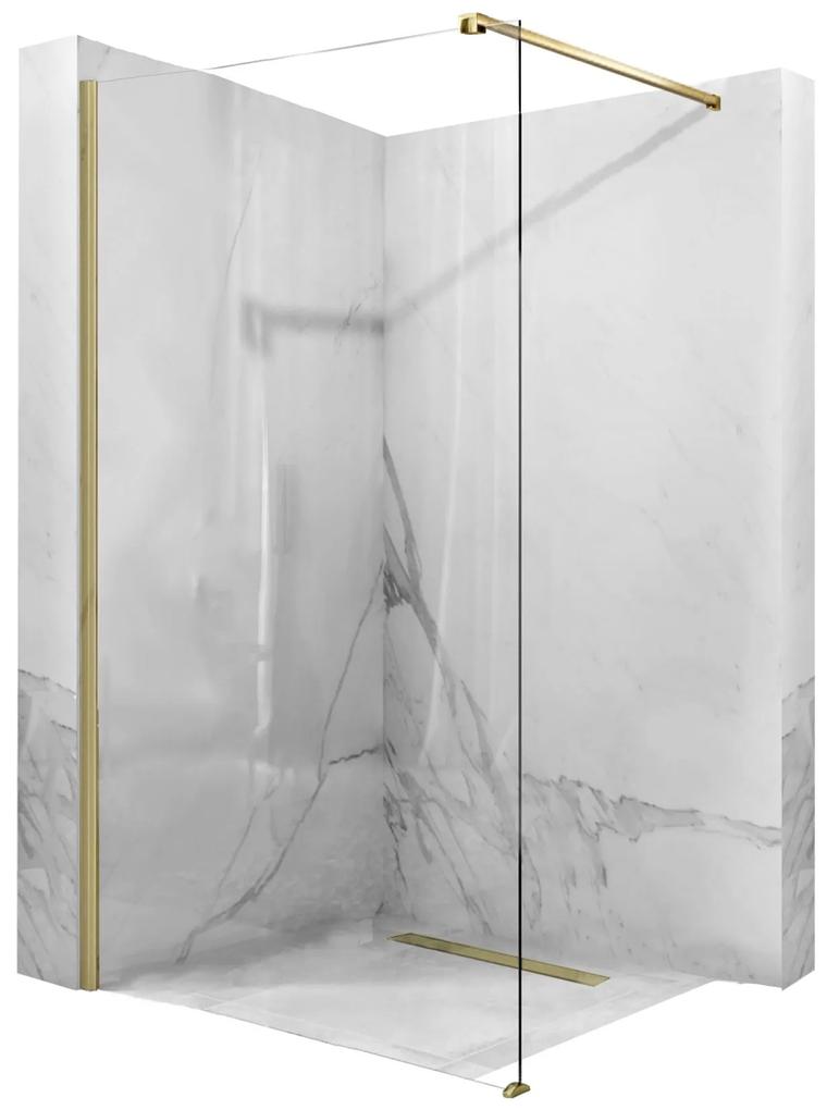 Bezrámová sprchová zástěna REA AERO 100 cm, zlatá kartáčovaná