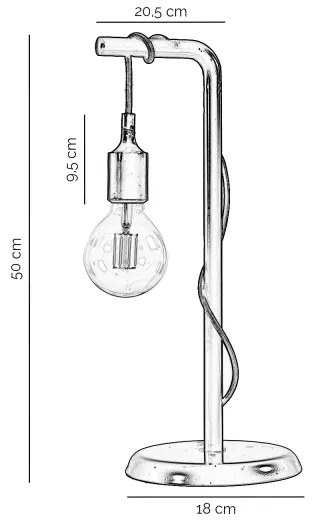 ONLI - Stolní lampa WIRE 1xE27/15W/230V 50 cm černá