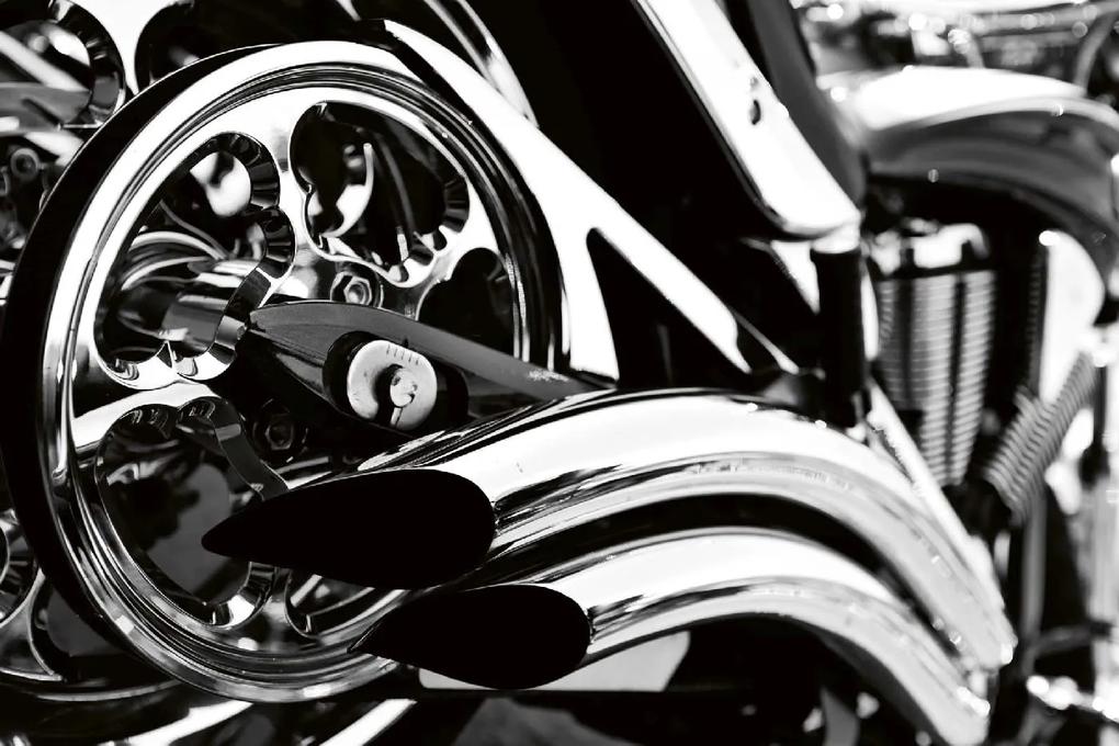 DIMEX | Samolepicí vliesová fototapeta na zeď Lesklý motocykl MA-5-2800 | 375 x 250 cm | černá, metalická
