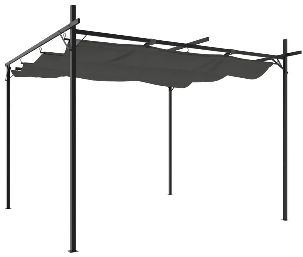 vidaXL Pergola se zatahovací střechou antracitová 295 x 292 x 230 cm