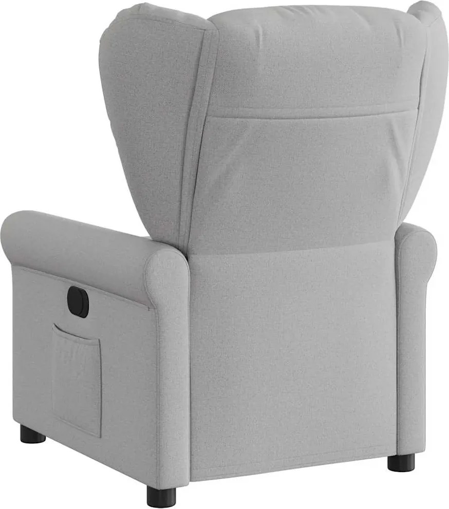 Elektrické polohovací křeslo obláčkově šedé textil 3303363
