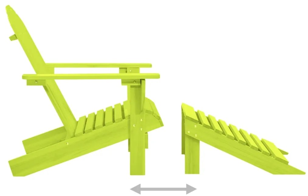 vidaXL Marketos Zahradní židle Adirondack s podnožkou masivní jedle zelená